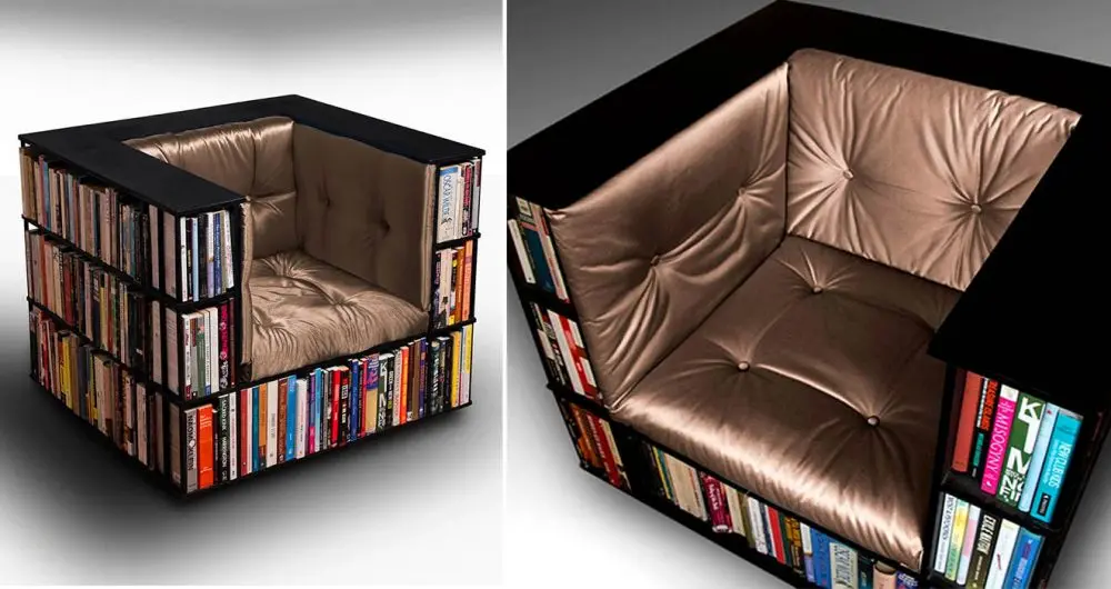 This Reading Chair Has A Built-In Bookcase