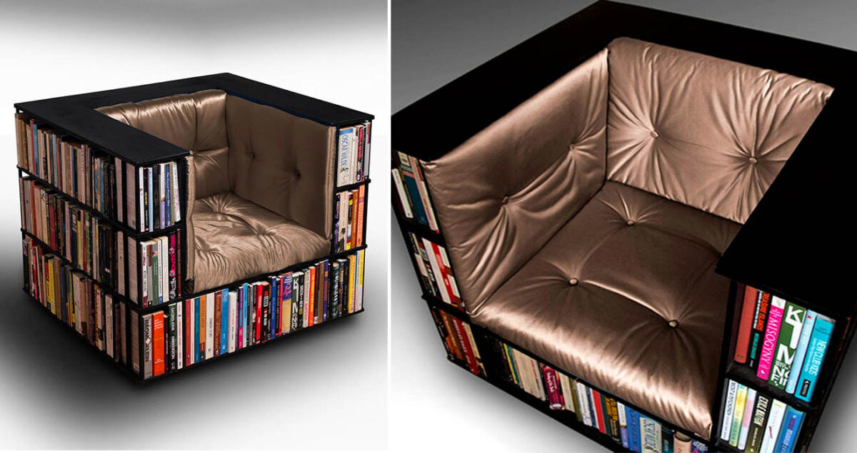 This Reading Chair Has A Built-In Bookcase