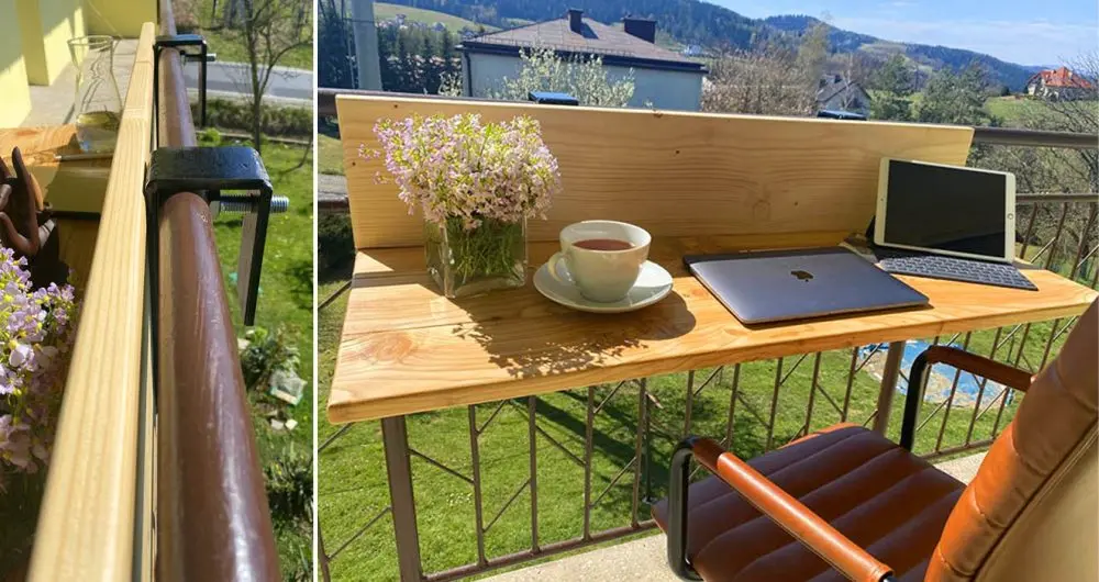 This Hanging Balcony Desk Turns Your Outside Space Into An Office
