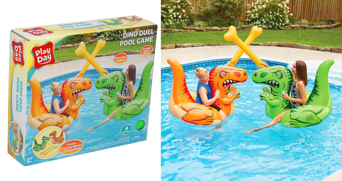 Inflatable Dino Duel Pool Game