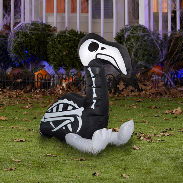 This Inflatable Skeleton Flamingo Is The Perfect Halloween Yard Decoration