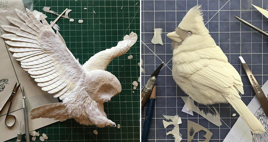 Artist Calvin Nicholls Creates Stunning 3D Paper Animal Portraits