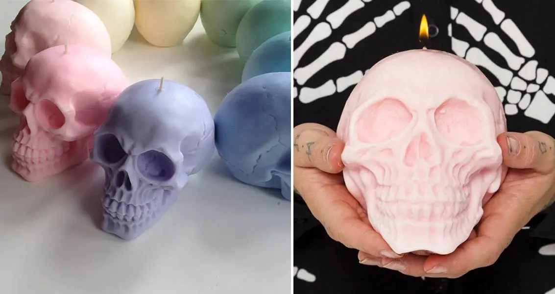 These Skull Candles Are A Great Way To Add A Splash Of Color To Your ...