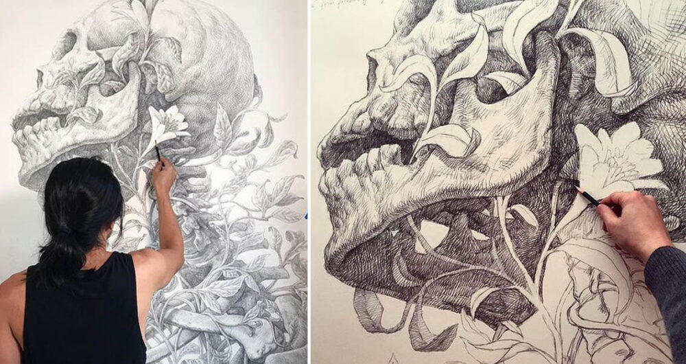 Artist Christophe Louis Creates His Art Using Only One Continuous Stroke