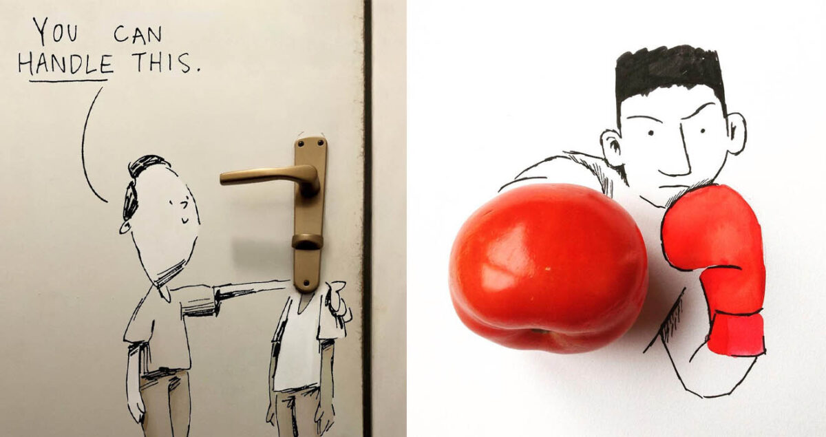 Artist Kristian Mensa Creates Clever Little Drawings That Incorporate ...