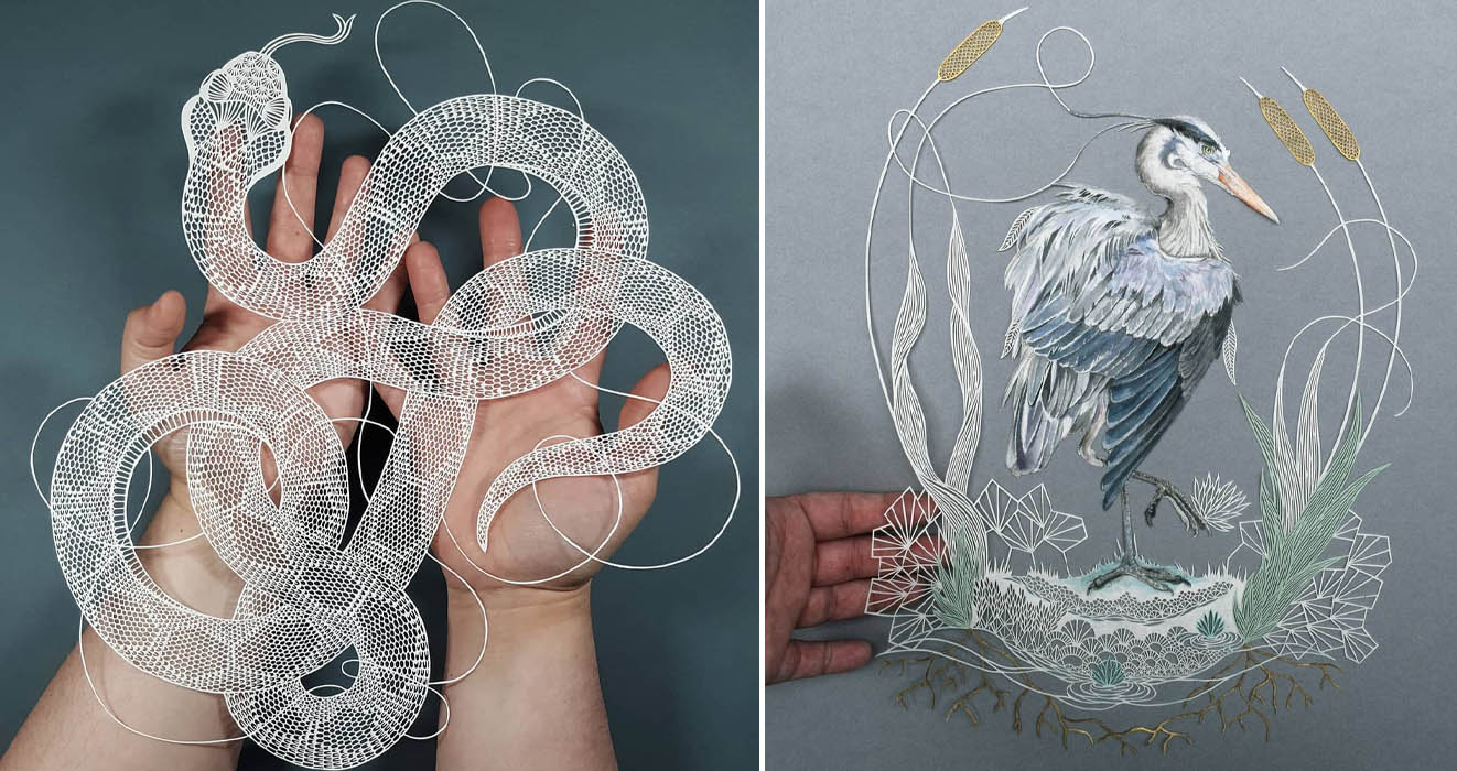 Artist Pippa Dyrlaga Creates Detailed Animals By Cutting A Single Sheet ...