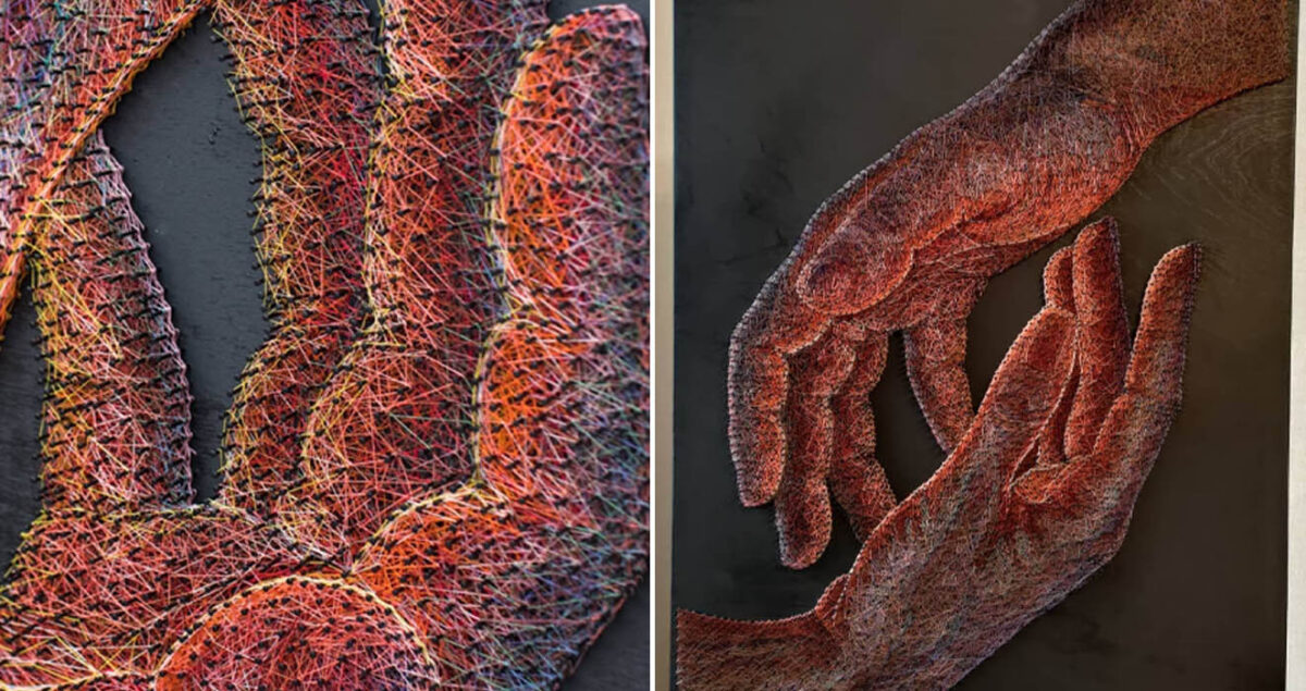 Artist Konstantin Hlanta Creates Beautiful Art Using Thread And Nails