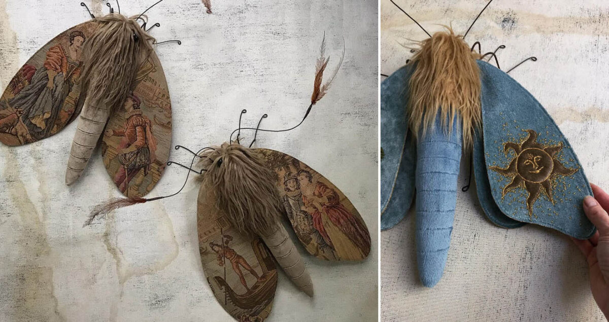 Talented Artist Larysa Bernhardt Embroiders Giant Moths With Beautiful ...
