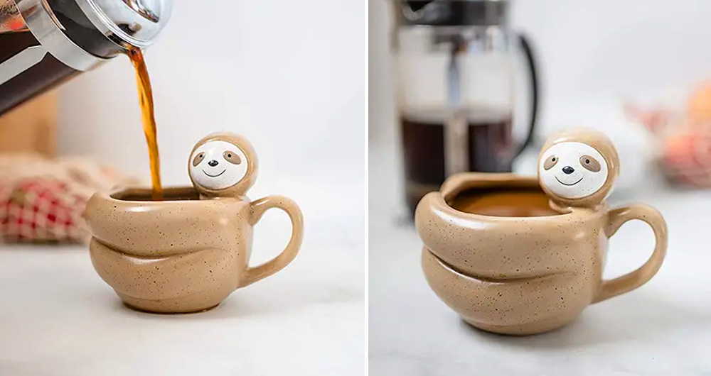 Enjoy Your Morning Brew In A Cute Sloth Coffee Mug