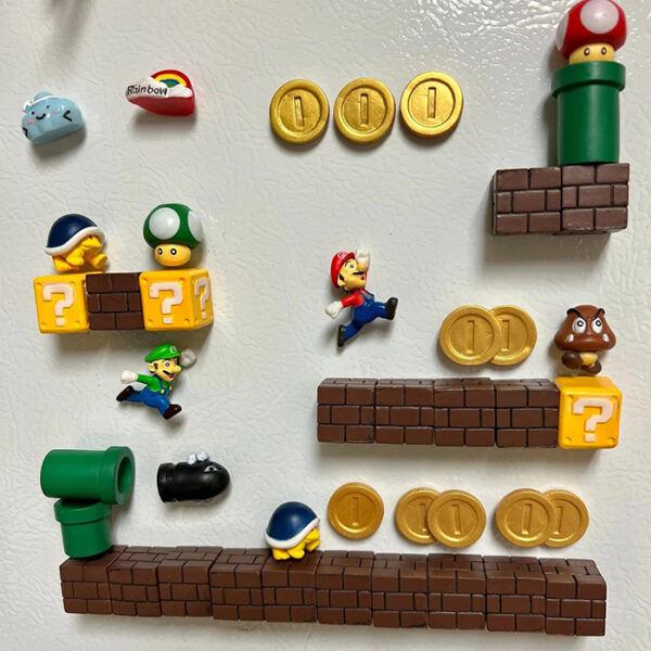 Build Your Own Level With 3D Super Mario Fridge Magnets