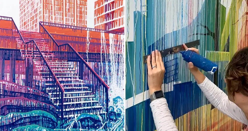 Artist Amy Shackleton Creates Paintings Using A "Drip" Technique