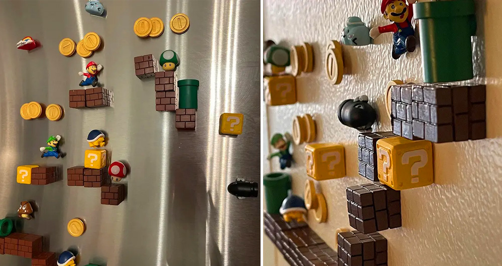 Build Your Own Level With 3D Super Mario Fridge Magnets